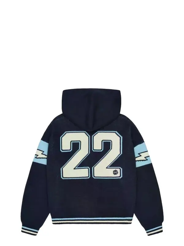 BROKEN PLANET Varsity Zip-up Hoodie - Blue