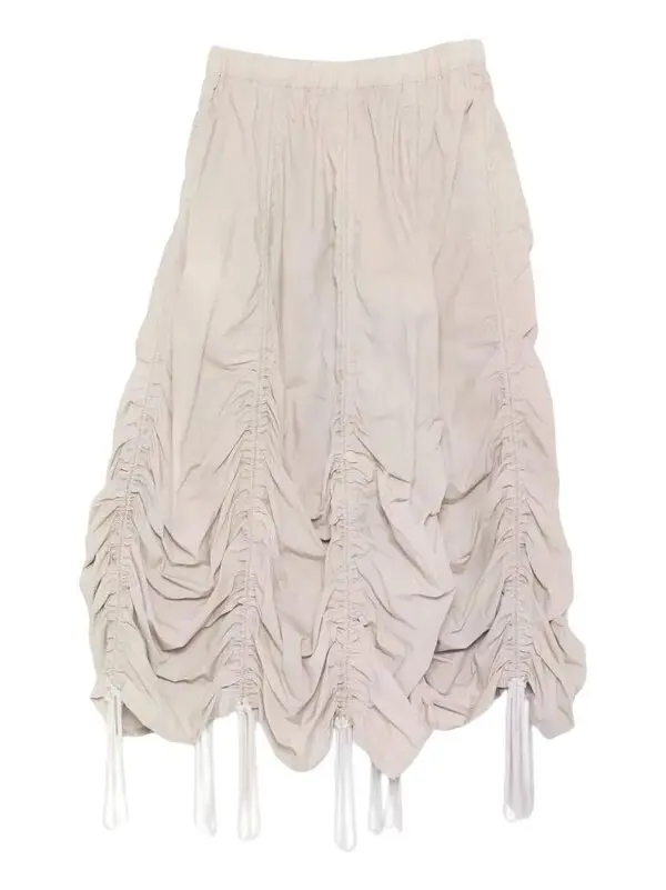 LAUREN MANOOGIAN Ruched Drawstring Skirt - Neutrals