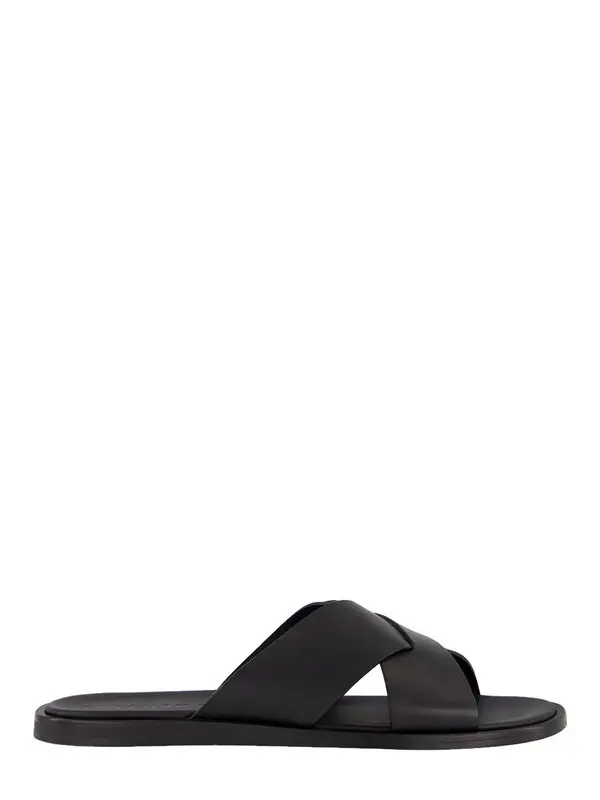 Orlebar Brown Muro Leather Crossover Sandals - Black