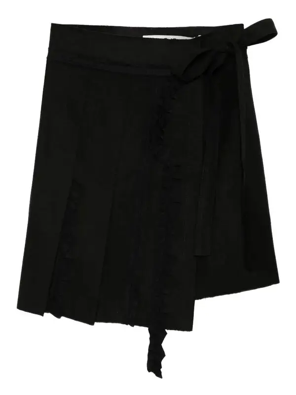 OPEN YY Pleated Wrapped Mini Skirt - Black
