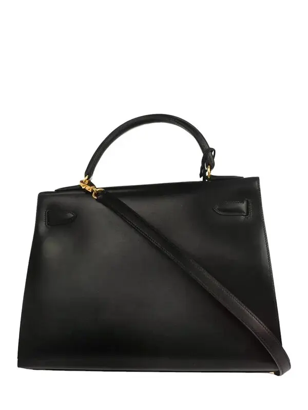 Hermès 1996 Sellier Kelly 32 Two-way Leather Handbag - Black