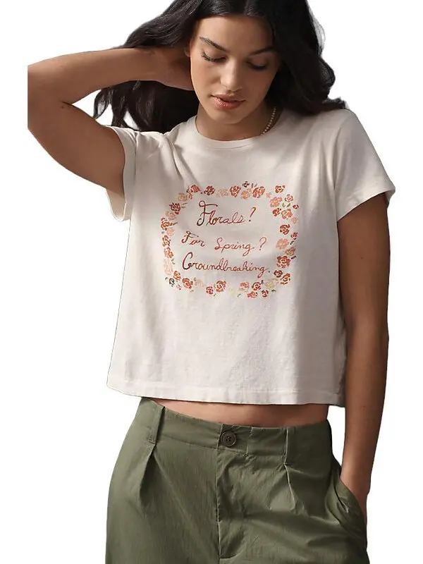 RE/DONE Cotton Boxy Graphic Tee - Vintage White
