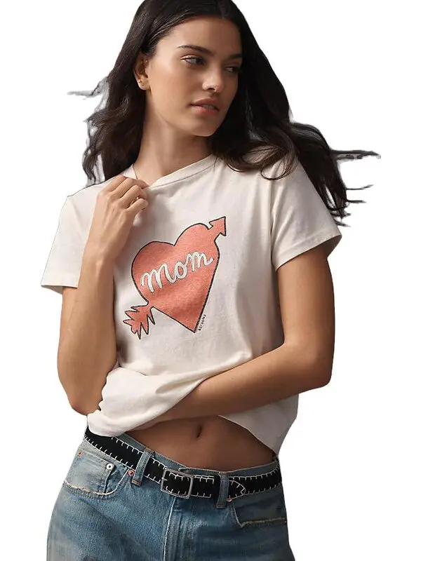 RE/DONE Mom Classic Cotton T-shirt - Vintage White