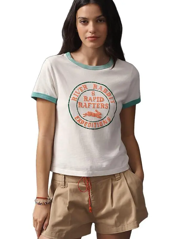 MOTHER The Itty Bitty Ringer Cotton T-shirt - River Rabbit