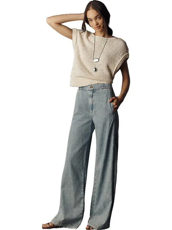 Paige Rumi Panel High-rise Wide-leg Jeans - Revolution