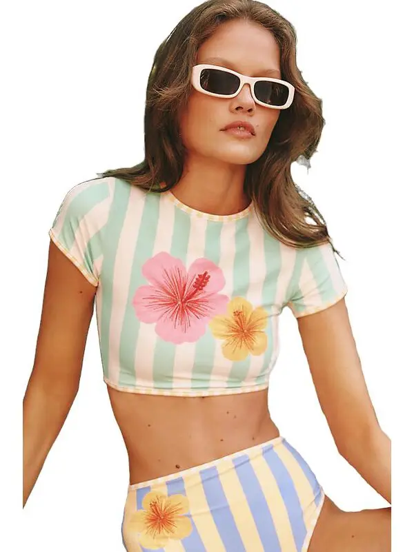 MAAJI X Milano Reversible Swim Shirt - Green Stripe