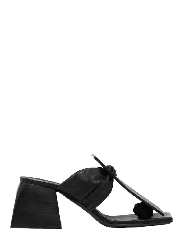 UMA WANG Knotted Square-toe Sandals - Black