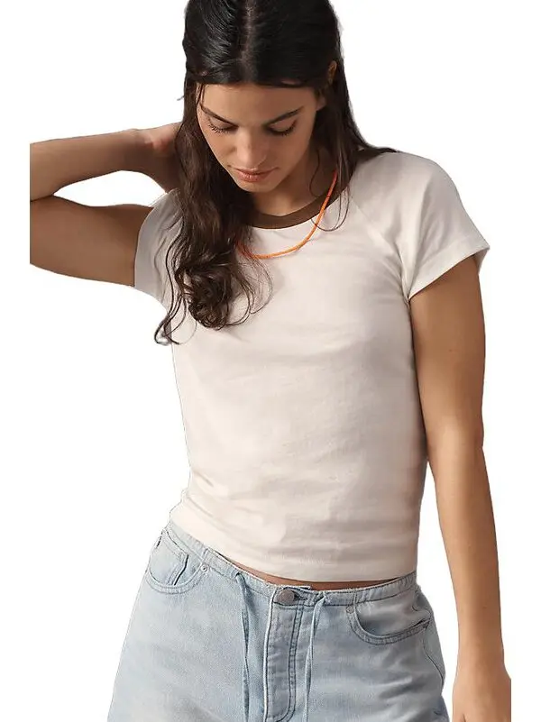 PISTOLA Ryn Cotton Shrunken Raglan T-shirt - Soft White