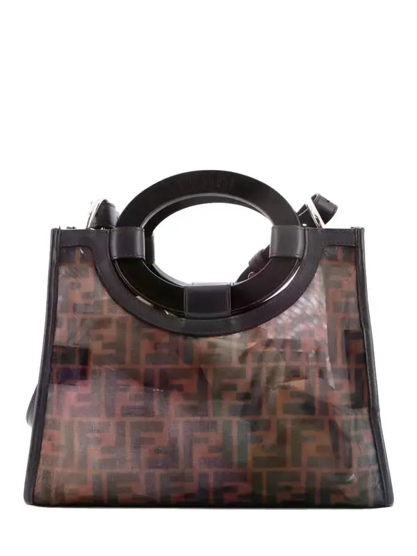 Fendi Runaway Shopper Zucca Mesh Small Tote Bag - Brown