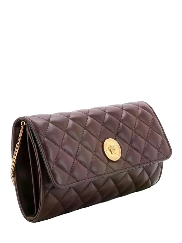Versace Quilted Leather Crossbody Bag - Brown
