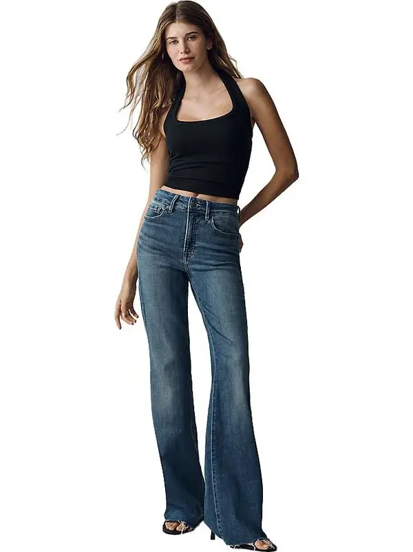 Good American Good Legs Mid-rise Flare Jeans - Indigo