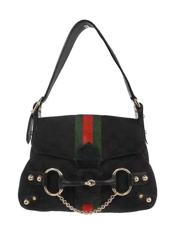 Gucci Gg Horsebit Handbag - Black