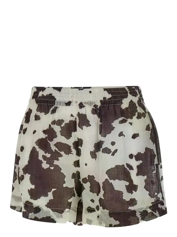 MC2 SAINT BARTH Meave Animal Print Shorts - Neutrals