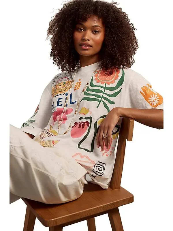 THE TALES Illustrated Folk Street Tee - Off White