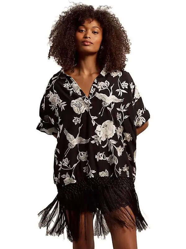 MES DEMOISELLES Franny Fringe Top - Black