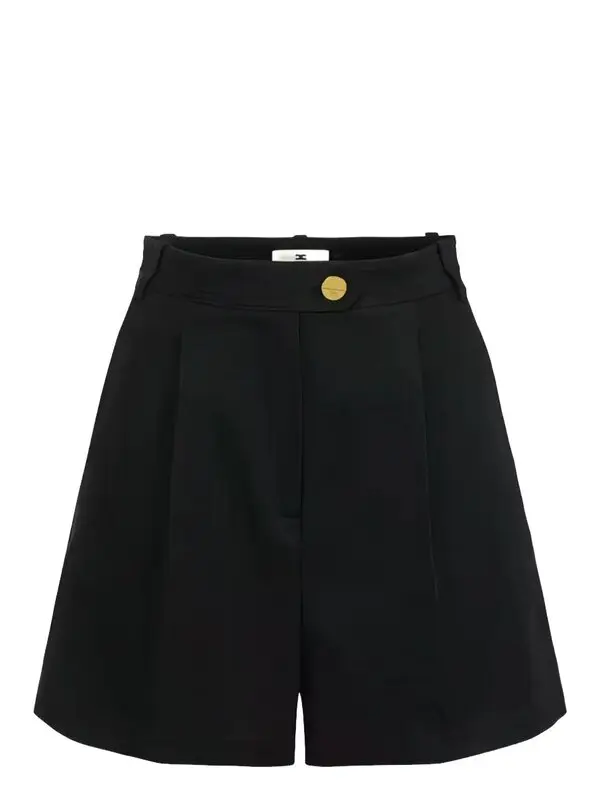Elisabetta Franchi Gabardine Buttoned Shorts - Black