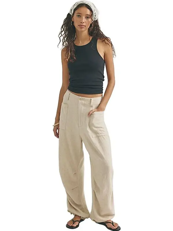 Free People Bondi Sands Pull-on Trousers - Natural