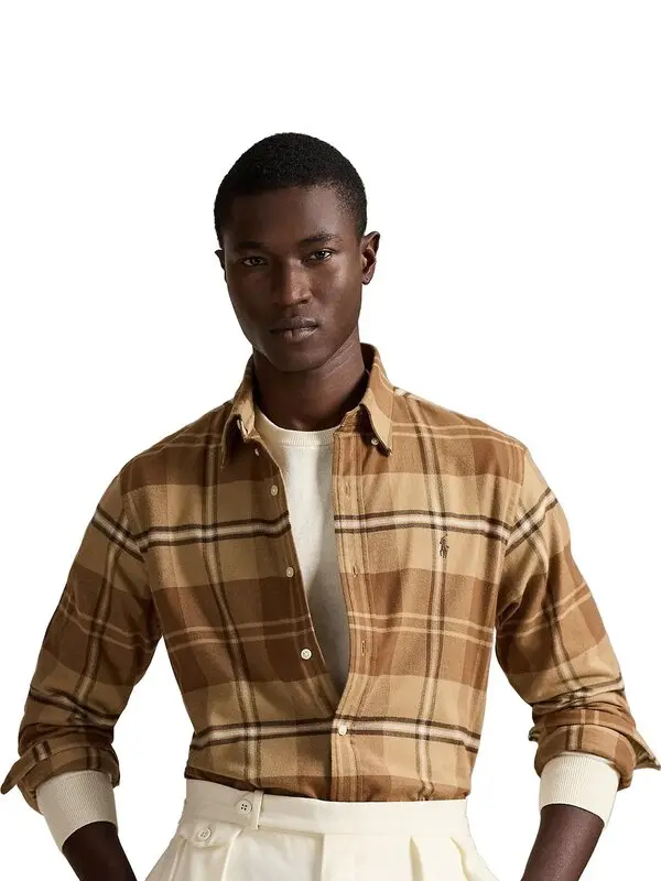 Ralph Lauren Classic Fit Performance Twill Shirt - Brown Multi