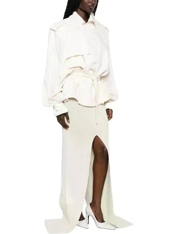 Rick Owens Ribbed Knit Maxi Skirt - Neutrals