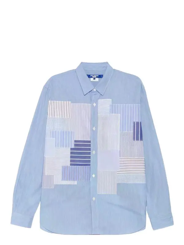 Junya Watanabe Patchwork Striped Shirt - Blue