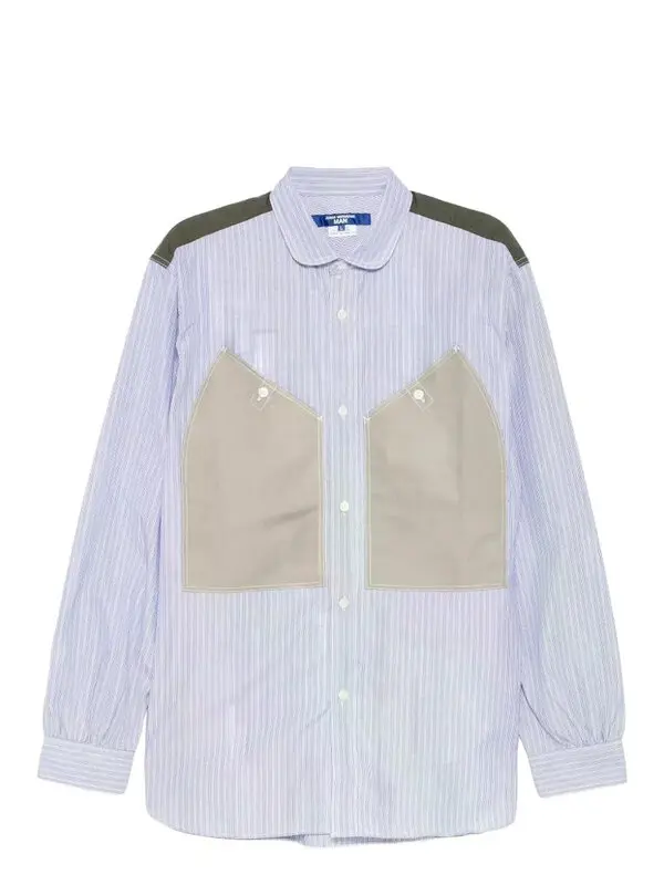 Junya Watanabe Striped Panelled Shirt - Blue