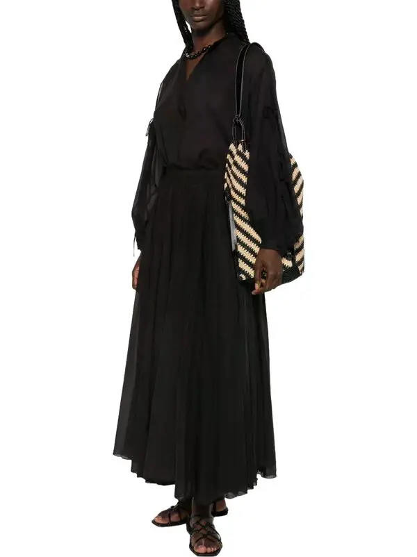 PHILIA LOFT Cut-out Tie-fastening Blouse - Black
