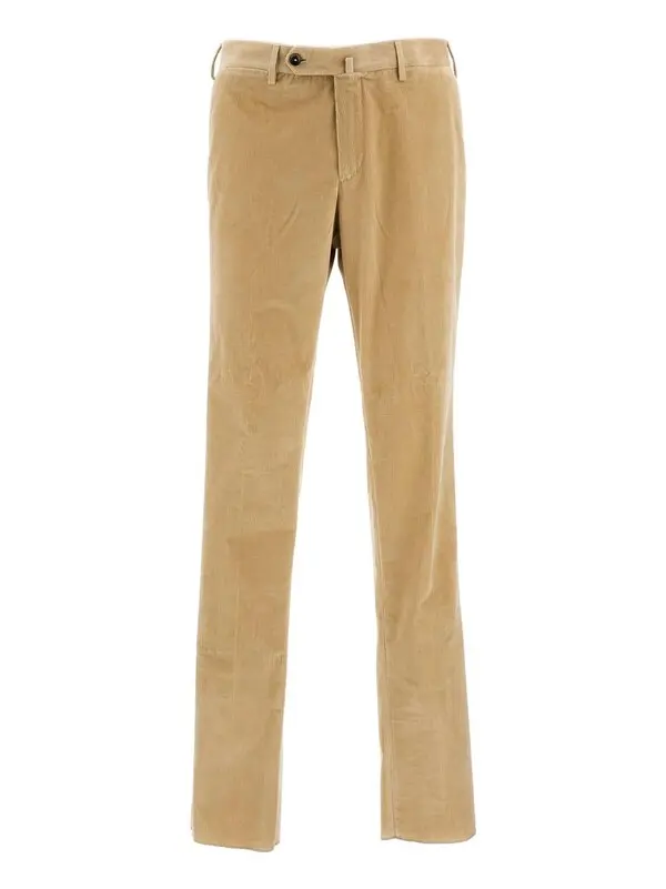 PT TORINO Ribbed Slim Fit Trousers - Beige