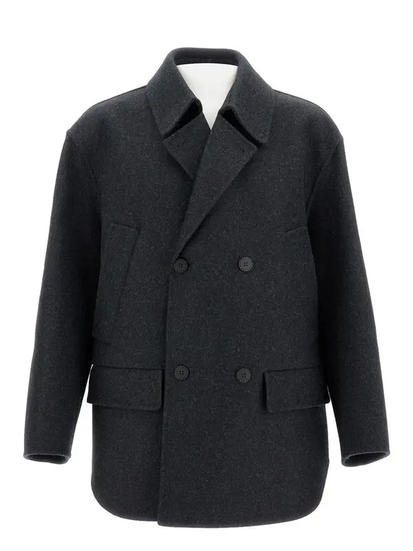 Fendi Double-breasted Oversized Wool Jacket - Blue