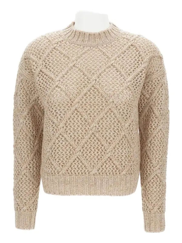 Max Mara Ellade Diamond Knit Sweater - Beige