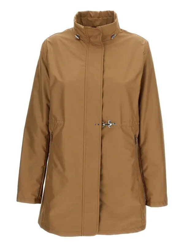 FAY Virginia Jacket In Technical Poplin - Brown