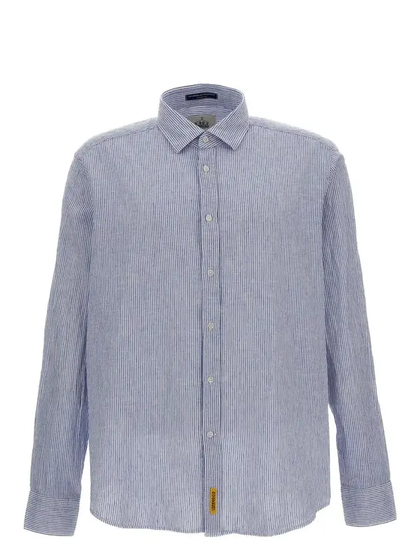 B.D.BAGGIES Bradford Shirt In Linen Blend - Sky Blue