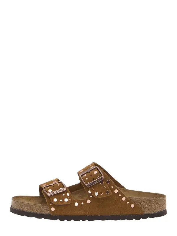 BIRKENSTOCK Arizona Rivet Suede Sandals - Mink Suede