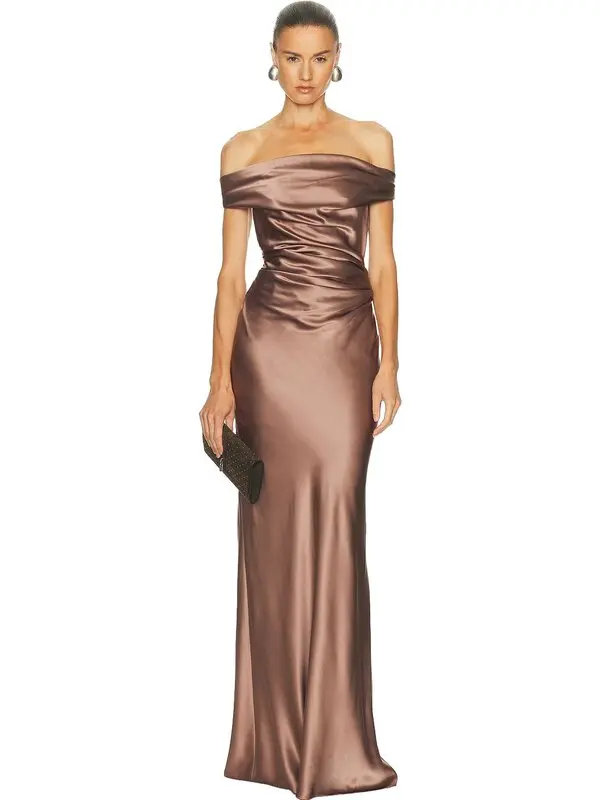THE SEI Bardot Gown - Truffle