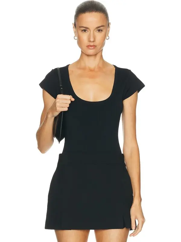 SKIMS Refined Knit Scoop Neck T-shirt - Obsidian