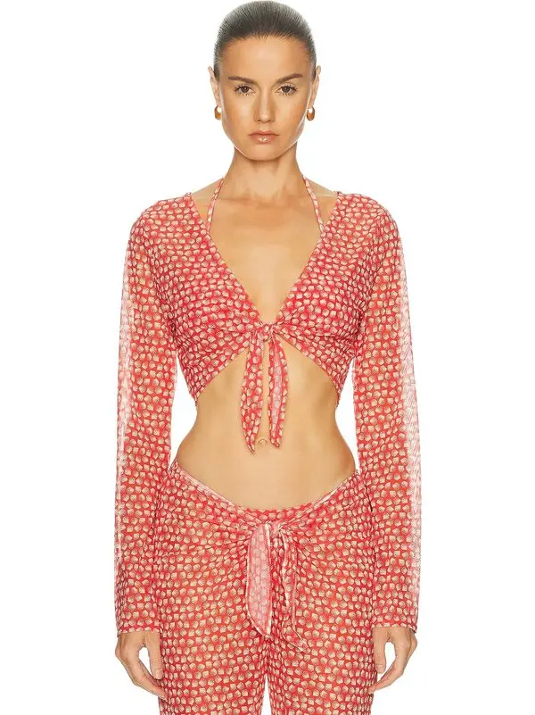 Solid & Striped The Dolly Top Red Print - Shell Print