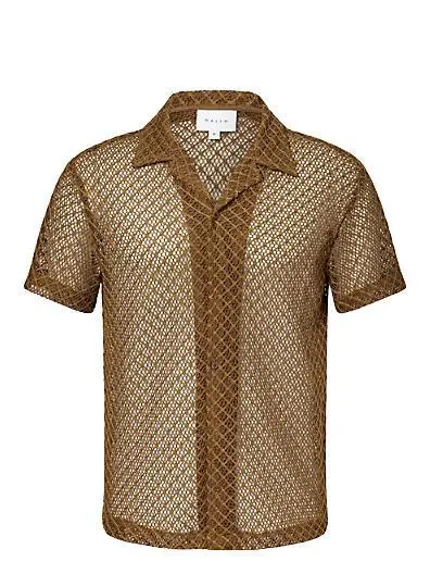 RAITH Marcos Open-knit Cotton Shirt - Brown