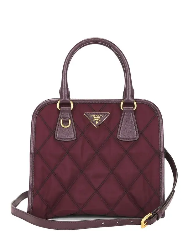 Prada Tessuto Quilted Nylon Handbag - Red
