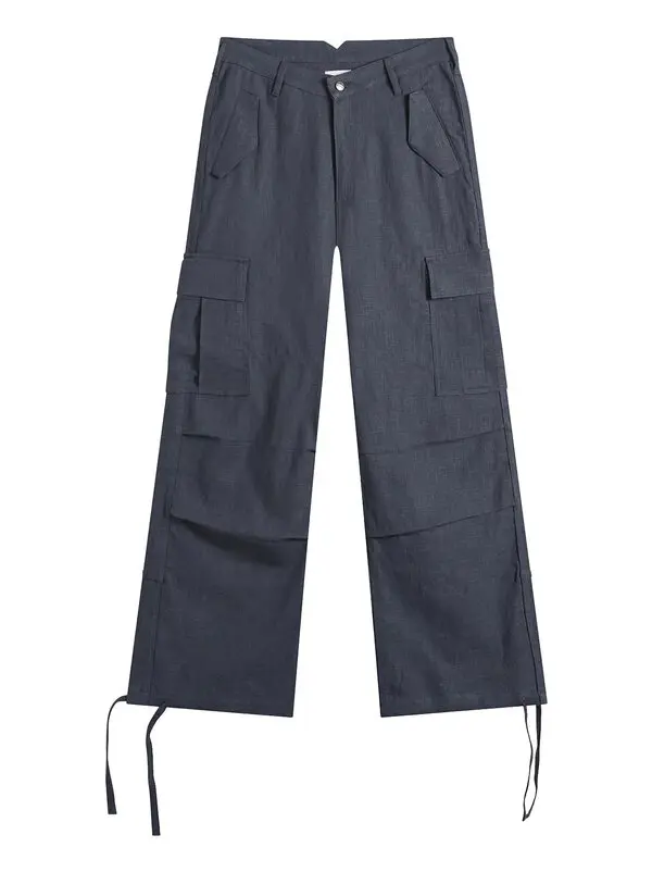 Rhude Linen Parachute Cargo Trousers - Navy