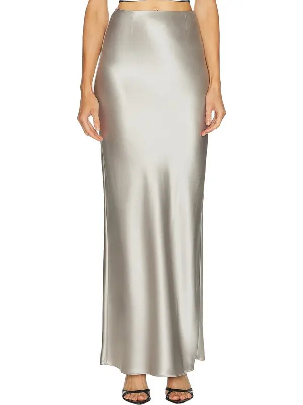 SAME Satin Maxi Skirt - Silver