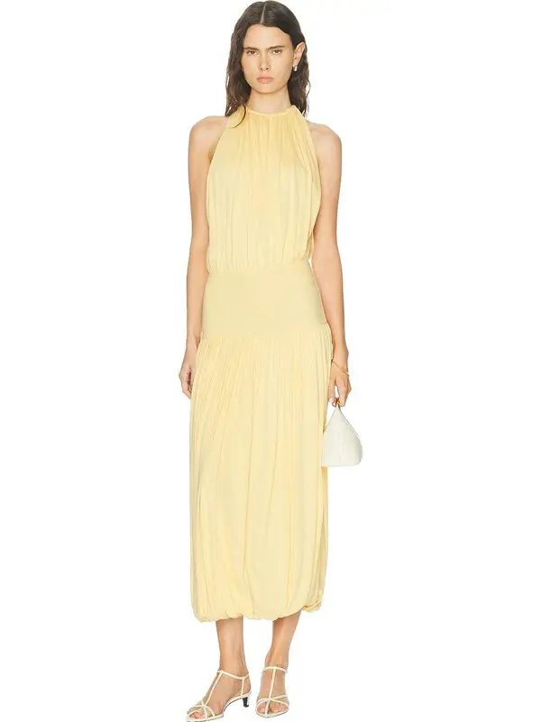 TOTEME Soft Gathered Midi Dress - Champagne