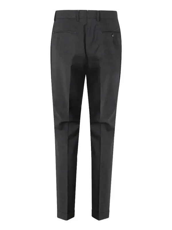 BERWICH Pressed Crease Turned-up Trousers - Grey
