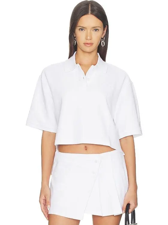 Alexander Wang Oversized High Low Polo Top - White