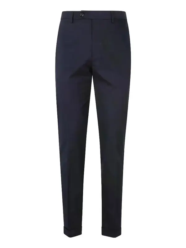 BERWICH Pressed Crease Turn-up Trousers - Blue