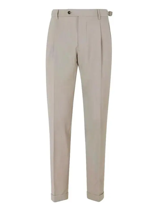 BERWICH Pleated Detail Turn-up Trousers - Neutrals