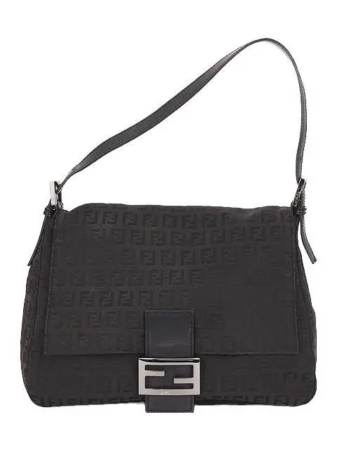 FWRD RENEW Fendi Zucchino Mama Baguette Shoulder Bag - Brown