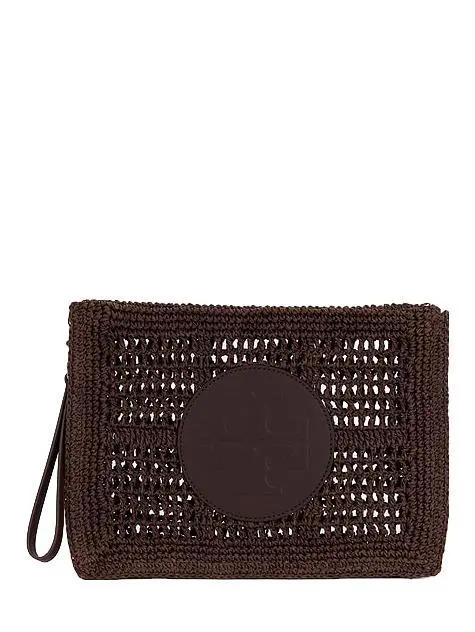 Tory Burch Ella Hand-crocheted Pouch - Brown
