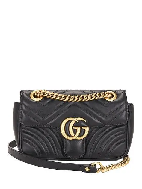 FWRD RENEW Gucci Gg Marmont Shoulder Bag - Black
