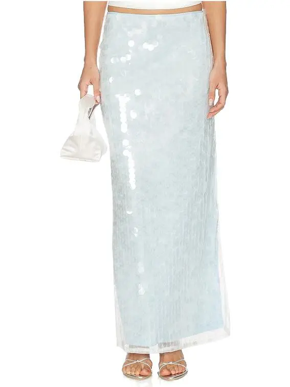 Superdown Sequined Maxi Skirt - Blue