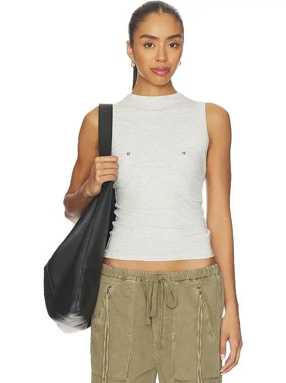 UNDERSTATED LEATHER X Revolve Midnight Motors Studded Tank Top - Light Grey