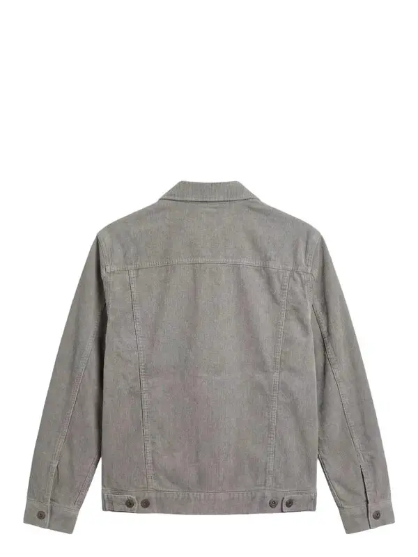 Hartford Zip-up Jacket With Corduroy Collar - Grey